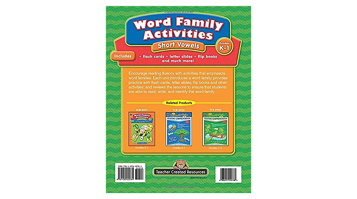 Word Family Activities for Short Vowels in Kindergarten & 1st Grade