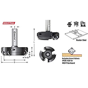 Amana Tool - 3Fl 2" Dia Spoilboard 1/2" Shnk (RC-2261), Industrial Grade
