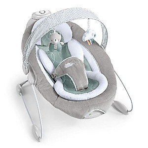 Ingenuity SmartBounce Automatic Baby Bouncer Seat with White Noise, Music, -Toy Bar & 2 Plush Infant Toys, 0-6 Months Up to 20 lbs (Pemberton)