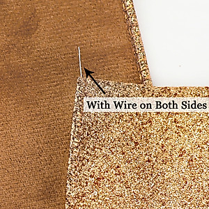 HUIHUANG Copper Christmas Wired Ribbon 2-1/2" Copper Velvet Tree Ribbon with Glitter Copper Backing, for Christmas Tree, Tree Top Bows, Wreath, Garland, Home Decor Crafts- 10 Yards