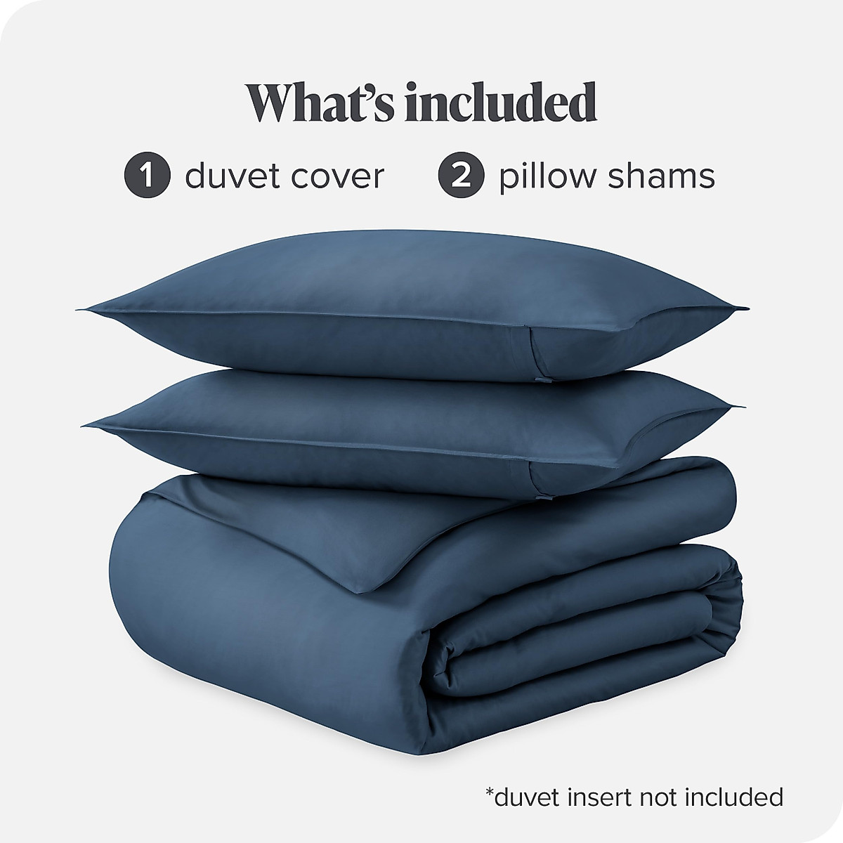 Bare Home 100% Organic Cotton Sateen Duvet Cover Set - Full/Queen Size - Smooth Sateen Weave - Warm & Luxurious - Full/Queen Duvet Cover (Full/Queen, Bering Sea)