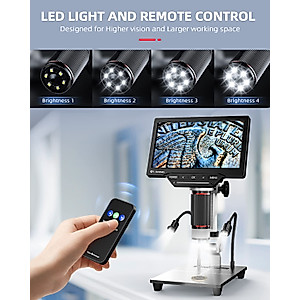 Digital Microscope,LLIMINK LM700 Coin Microscope 1200X,16MP Coin Micro Soldering Microscope with 7inch HDMI FHD IPS Screen,Dual Touch Dimming,Windows/Mac OS/TV Compatible,32GB
