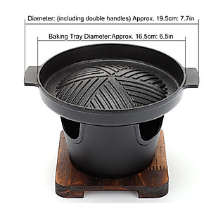 Smokeless Korean BBQ Grill, Non Stick Small Tabletop Charcoal Grill Indoor Mini Barbecue Pot Portable Barbecue Stove for Home Camping(HN-BBQ18A)