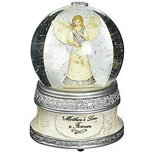 Pavilion Gift Company Elements 82329 100mm Musical Water Globe with Angel Figurine, A Mother's Love, 6-Inch , White