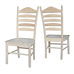 International Concepts Bedford Ladderback Dining Chairs, Unfinished