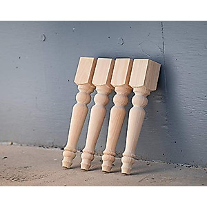 CAROLINA LEG CO. Knotty Pine Chunky Cottage Bench Legs - Replacement Coffee Table Legs - Set of 4 - Dimensions: 2.75" x 16"
