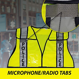 VIEWBRITE Reflective (Class 2) Police Vest Lime Green - 5 Point Breakaway High Visibility Yellow Safety Vest