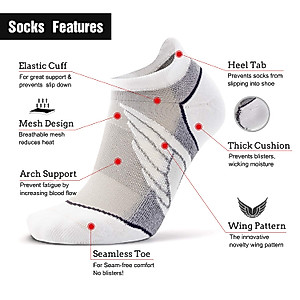 Busy Socks Sport Cycling Socks for Women Men, No Blister Hidden Long Distance Marathon Fitness Tennis Golf Gym Socks Women 3 Pairs (Light Grey, Large)