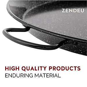 ZENDEU - Paella Pan 24 inch - Enameled Steel Paella Pan, Made in Spain - Easy Cleaning - Enameled Steel, 24 in - 60 cm (20 Servings) Cook your own Spanish Paella