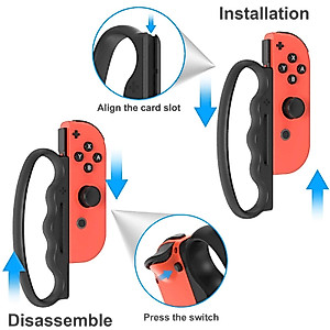 Fitness Boxing Hand Grips for Nintendo Switch & OLED Model JoyCon, FANPL Upgrade Fit Boxing Clasp Accessories Handle for Adults and Children, Enhance Your Gaming Experience, 2 Pack (Black and Black)