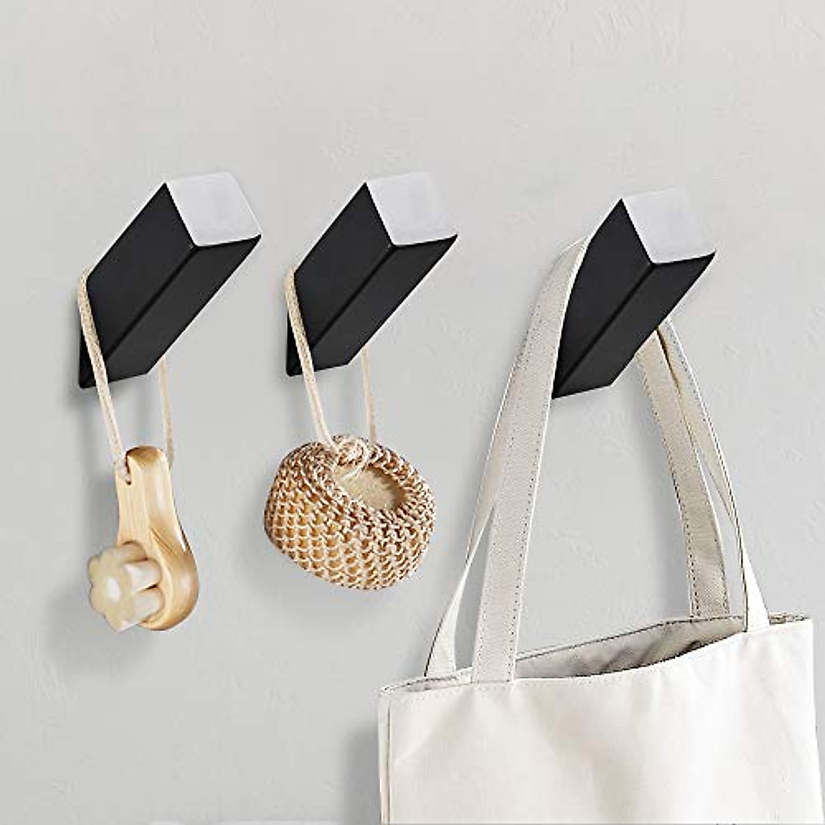 Heavy Duty Modern Wall Hooks 5 Pack Brushed Nickel Towel Hooks for Bathrooms