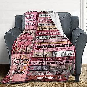 to My Mom Blanket Gifts,Flannel Thick Throw Blanket Birthday Gifts from Daughter Son,Blanket Presents for Mother's Day,Christmas,Soft Cozy Flannel Blanket,Bed Blanket Gift 50"X40"