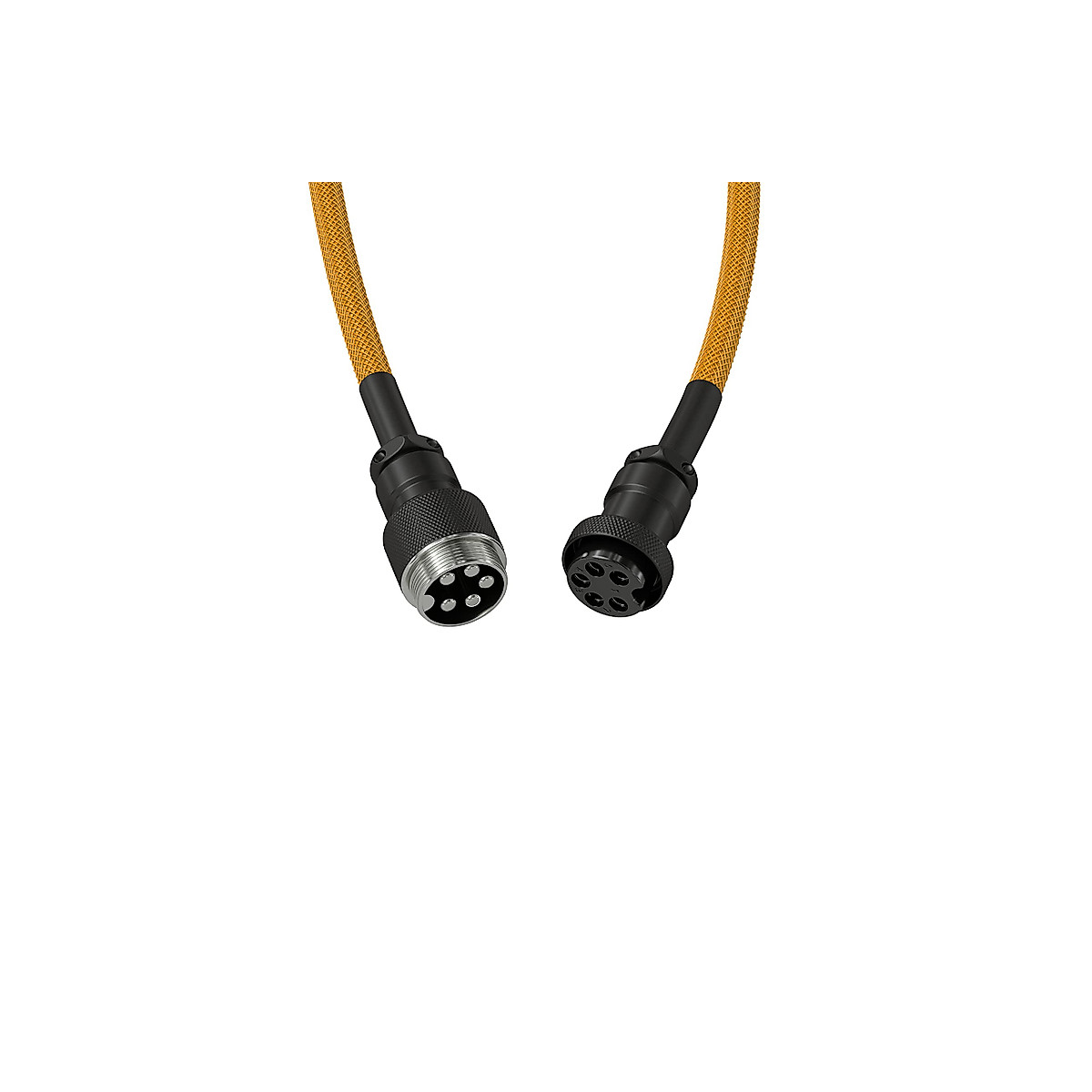 Glorious Coiled Keyboard Cable – Coiled USB C Cable Artisan Braided Cables for Mechanical Gaming Keyboard Coiled Cable - Custom Keyboard Cable (Glorious Gold)