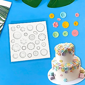 Button Shape Silicone Fondant Mold for Cake, Candy Chocolate Gumpaste Resin Button Making Mold