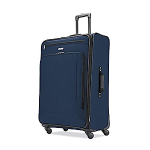 American Tourister Pop Max Softside Luggage with Spinner Wheels, Navy, 3-Piece Set (21/25/29)
