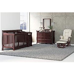 Storkcraft Tuscany Custom Glider and Ottoman with Free Lumbar Pillow, Espresso/Beige