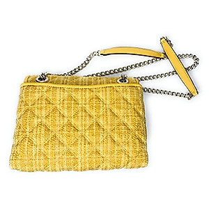 Kate Spade Small Flap Crossbody K6092 Tweed Fabric Cut Mango 800 TOU Yellow