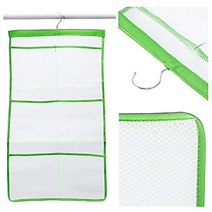 Phying FishMM Mesh Bath Organizers for Shower with Hook, Quick Dry Hanging Shower Caddy College, Bath Storage with 6 Pockets for College Dorm Rooms, Bathroom