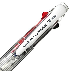 uni Ballpoint Pen Jetstream 3 Color Black, Red, Blue Ink 0.7mm, Transparent (SXE340007.T)