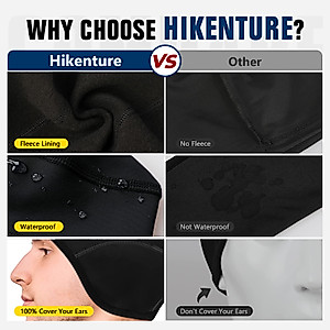 Hikenture Winter Skull Cap Helmet Liner, Thermal Cycling Cap Ski Hat for Men and Women, Cold Weather Running Beanie Fleece Bike Hat,Black