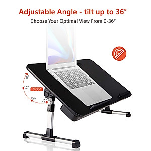 Lap Desk for Laptop,BUILDEC Adjustable Laptop Stand for Desk with Storage Drawer,Foldable Legs Standing Lap Table for Reading, Eating, Working, Writing, Gaming and Drawing in Bed Sofa Couch Floor…