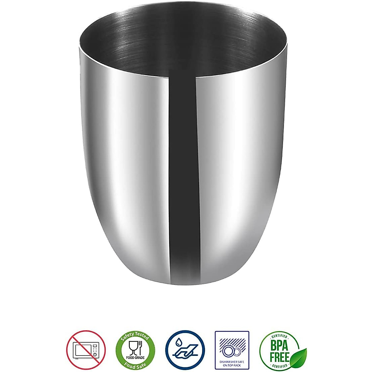 Vinod 12 OZ Premium Stainless Steel Glass, Set of 4 Water Drinking Cups, Premium Metal Cups, Drinking Wine Glasses for Milk, Juice, Beer, Whisky, Alcohol, Reusable, 12 Ounce Cups