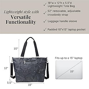 Baggallini Avenue Tote Bag, Pewter Leaves