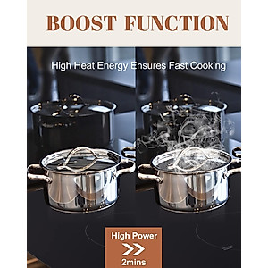 Weceleh Induction Cooktop 30 Inch with 4 Burner, Built-in Induction Stove Top 220-240V, Electric Stove Top with Boost Function, Timer & Kid Safety Lock, 9 Power Levels,7000W,(NO PLUG)