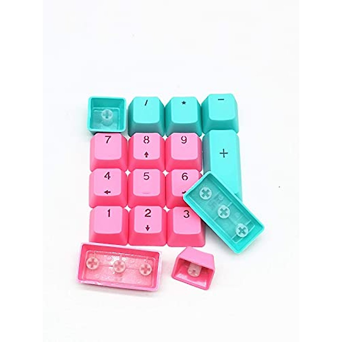 17 Keys Numeric Keypad Numpad Key Cap Number Pad PBT Doubleshot Backlit Keycaps OEM Height ANSI Layout for Cherry MX Switch Gaming 60% 87 104 108 Mechanical Keyboard (Miami NO.1)