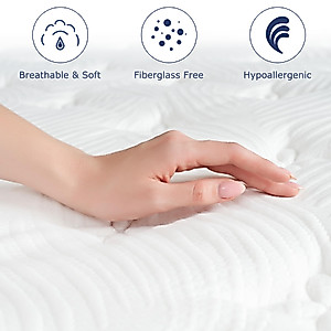 SUI LONG Queen Size Mattress, 11 Inch Medium Firm Hybrid Mattress with Memory Foam and Pocket Springs for Pressure Relief & Supportive, Fiberglass Free, Queen Mattress in a Box, Black