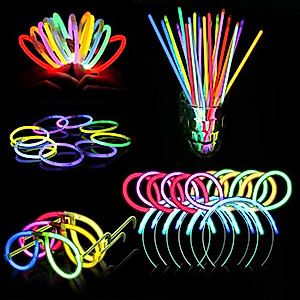 192 Pcs Glow in The Dark Party Supplies - Include Let's Glow Neon Party Backdrop, Neon Balloons, Tablecloth, Glow Sticks Party Pack, Glow Party Supplies Blacklight Neon Party Decorations