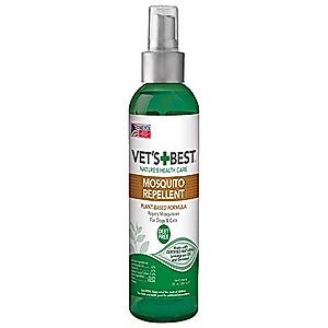 Vet's Best Mosquito Repellent for Dogs and Cats | Repels Mosquitos with Certified Natural Oils | Deet Free | 8 Ounces