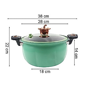 Multifunctional Plumpy Non-stick Micro Pressure Pot, 8L Large Capacity Pumpkin Micro Pressure Pot, Easy To Clean Micro Pressure Cooker for Kitchen (Orange)