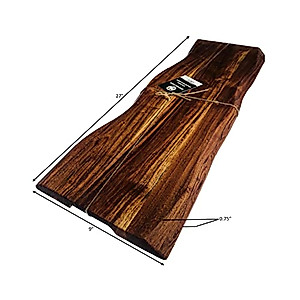 Mountain Woods Brown Hand Crafted Live Edge Acacia Cutting Board/Serving Tray | Cheese Board | Chopping board | Charcuterie board | Butcher Block - 27" x 9" x 0.75"