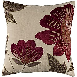 Rizzy Home Red Floral Throw Pillow