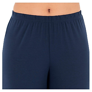 Fruit of the Loom womens Short Sleeve Tee and Pant 2 Piece Sleep Pajama Set, Midnight Blue, Large US