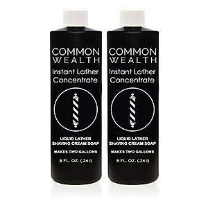 Common Wealth Instant Liquid Hot Lather Machine Concentrate Barber Shaving Cream Soap 2 8oz Bottles