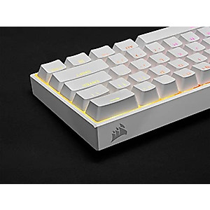 Corsair - K65 RGB Mini Wired 60% Mechanical, CH-9194114-NA, Cherry MX Speed Linear Switch Gaming Keyboard with PBT Double-Shot Keycaps - White (Renewed)