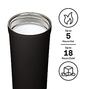Corkcicle Commuter Cup Insulated Stainless Steel Spill Proof Travel Coffee Mug Keeps Beverages Cold for 9 Hours and Hot for 3 Hours, Ceramic Slate, 17 oz
