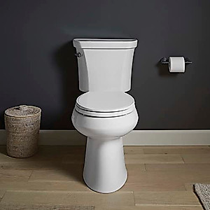 KOHLER 24295-0 Figure ReadyLatch Elongated Toilet Seat, Quiet-Close Lid and Seat, Countoured Seat, Grip-Tight Bumpers and Installation Hardware, White