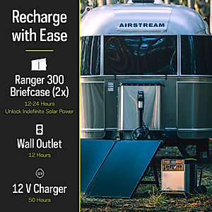 Goal Zero Yeti Portable Power Station - Yeti 6000X w/ 6,071 Watt Hours Battery Capacity, USB Ports, AC Inverter & 2 Ranger 300 Briefcase Solar Panels - Rechargeable Generator for Home, RVs, Work Sites