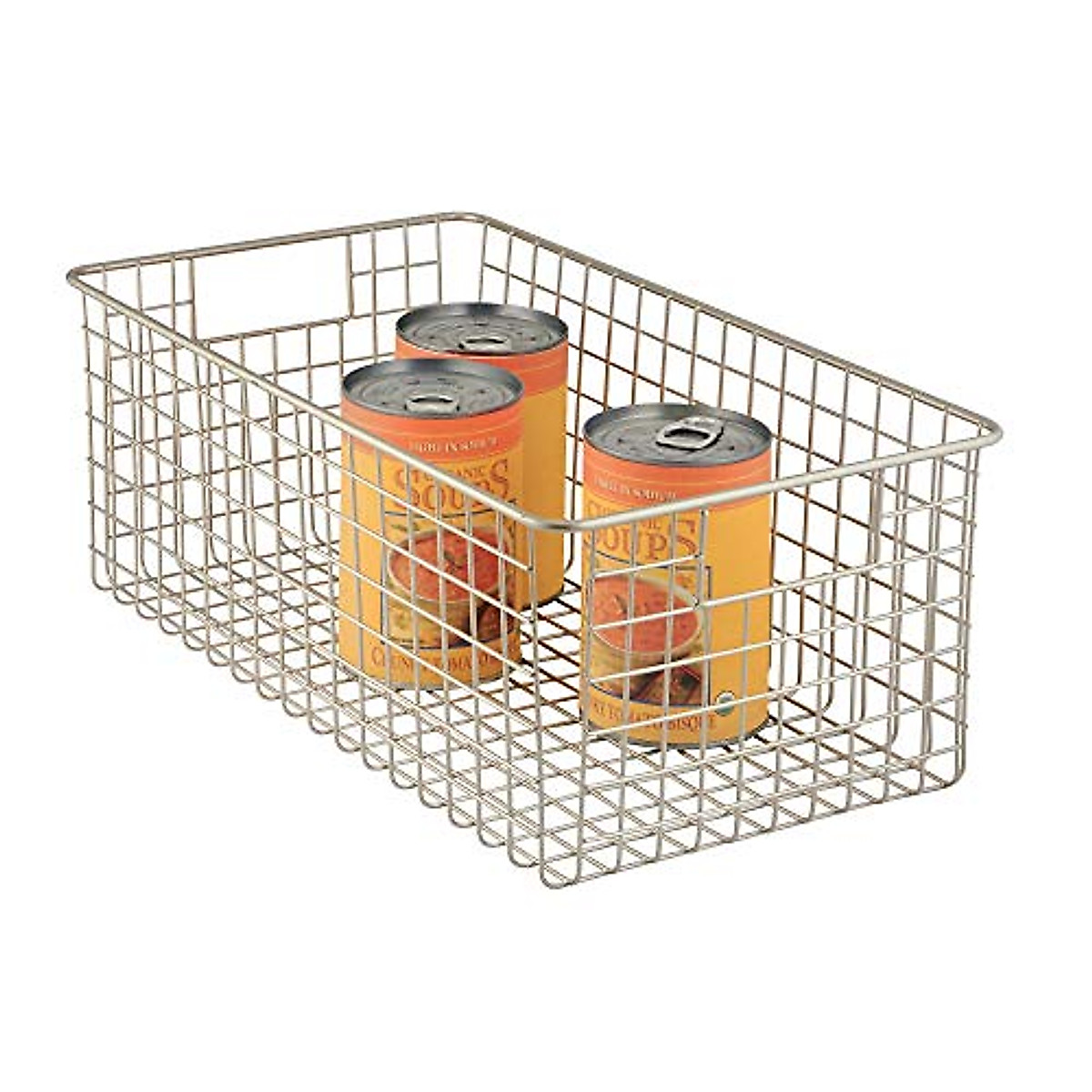 iDesign Classico Wire Storage Basket, Satin Silver, 16 x 9 x 6 Inch, 1 Piece