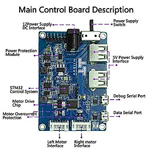 pop mart ROS Smart Car DIY Platform Basic Kit Motor Drive Board It Can Carry SLAM Builds Map Navigation System Voice Navigation Speech Recognition Speech Synthesis ROS Getting Started Tutorial