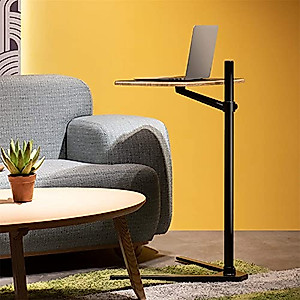 Viozon Floor Stand for Laptop Aluminum Height Adjustable Table for Bed Sofa, Upgraded and Reinforced Chassis,Applicable to All Laptop Notebook Tablets Pad Project 1 (Dark-Wood)