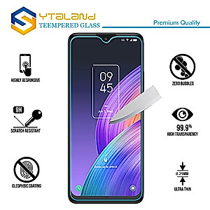 Ytaland for TCL 30XL Case, with 2 x Tempered Glass Screen Protector. Crystal Clear Silicone Shockproof TPU Bumper Protective Phone Case Cover