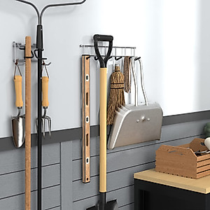 ClosetMaid Household Hang Up Wall Mounted Hook Rack, 5.8 x 18.4 x 3.8 inches, Silver