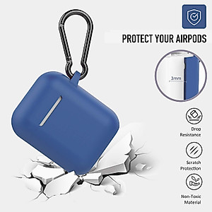 Coffea Protective Silicone Case with Keychain for Apple AirPods 2 (Royal Blue)