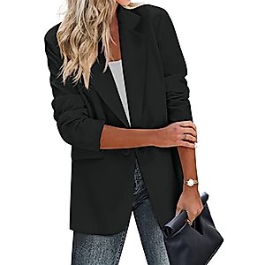 Zeagoo Blazer Jackets for Women Fashion Long Sleeve Blazers for Work Casual Oversized Blazers Jackets Black