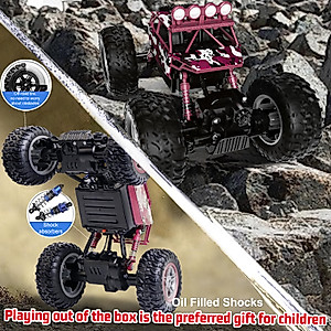 28℃ 1:14 Remote Control Truck for Adults and Kids - 4x4, 4WD Off Road Monster Truck with Metal Shell,Dual Motors,Waterproof Monster RC Truck (Red)