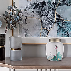 NEWDREAM Urns for Human Ashes Urns for Cat Urns,Pet Urns for Cat Ashes,Cat Urns for Ashes Animal Urns for Ashe Pet Cremation Urn (White Lotus)